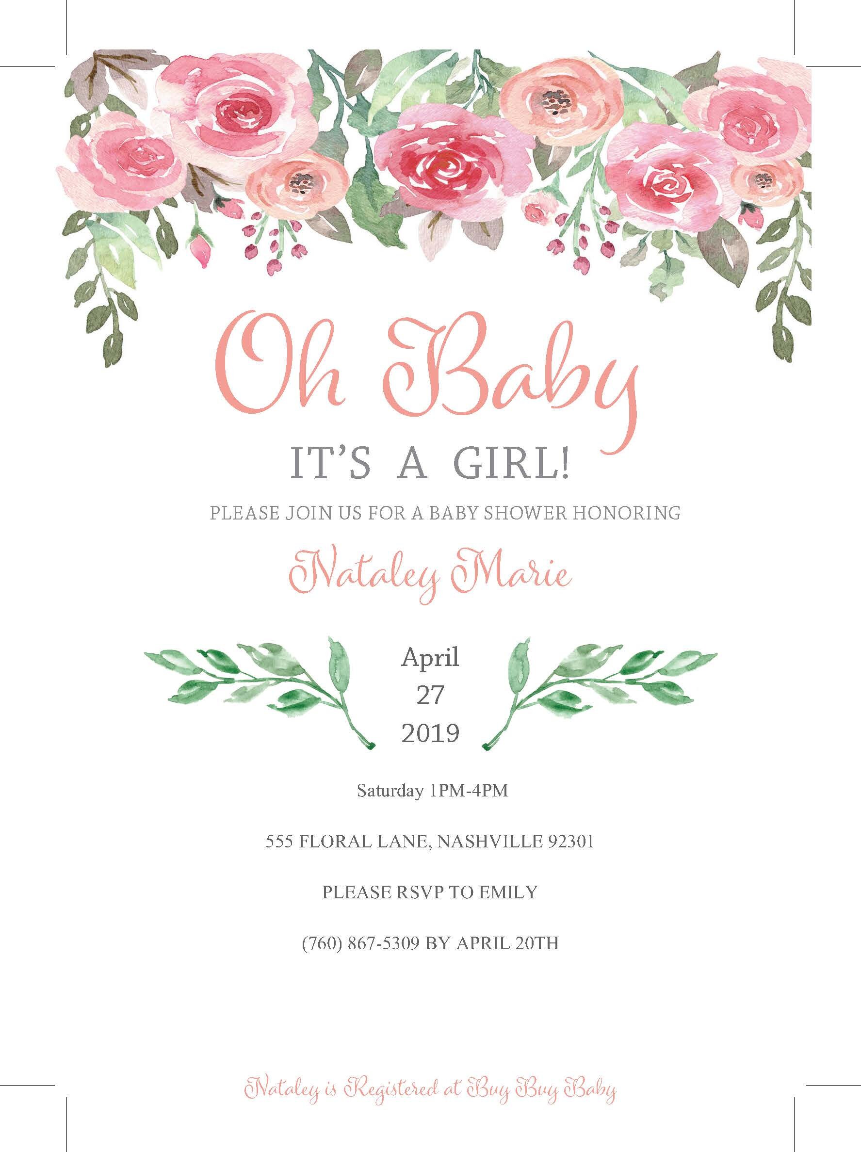Oh Baby Baby Shower Invite Digital File - Etsy