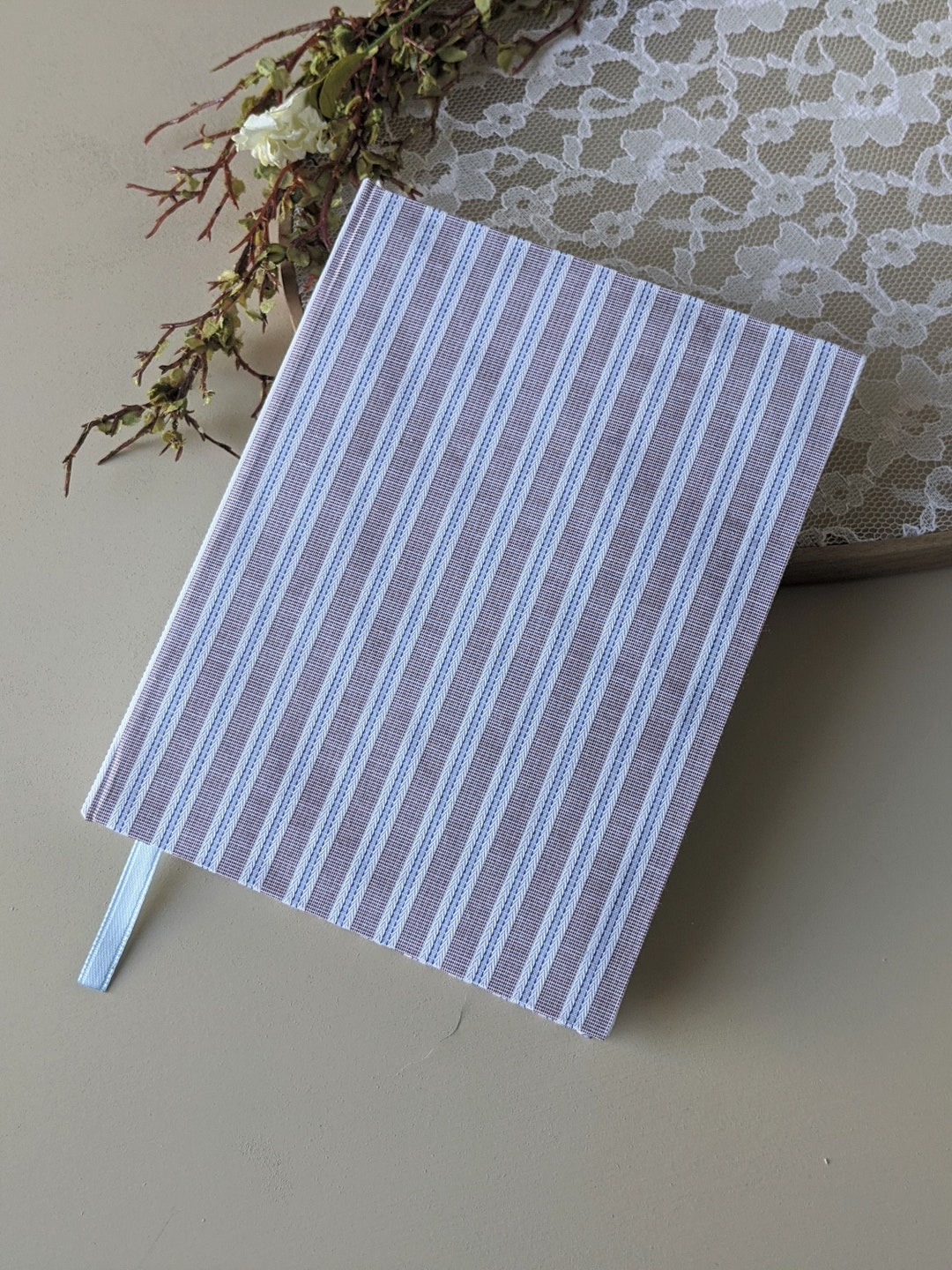 Cotton Covered Hand Bound Blank Book, Gift for Her, Small Journal With ...