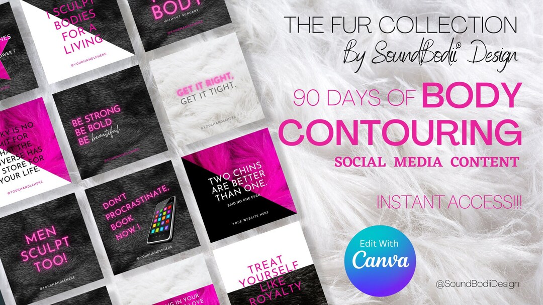 Fur Body Contouring Instagram Post Templates, Editable Body Contouring ...