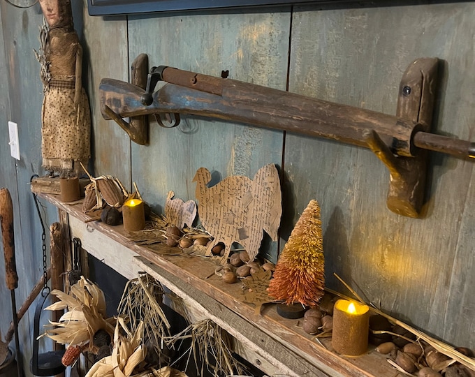 Primitive Autumn Fall Leaves, Primitive Turkeys ~early Look, Grubby ...