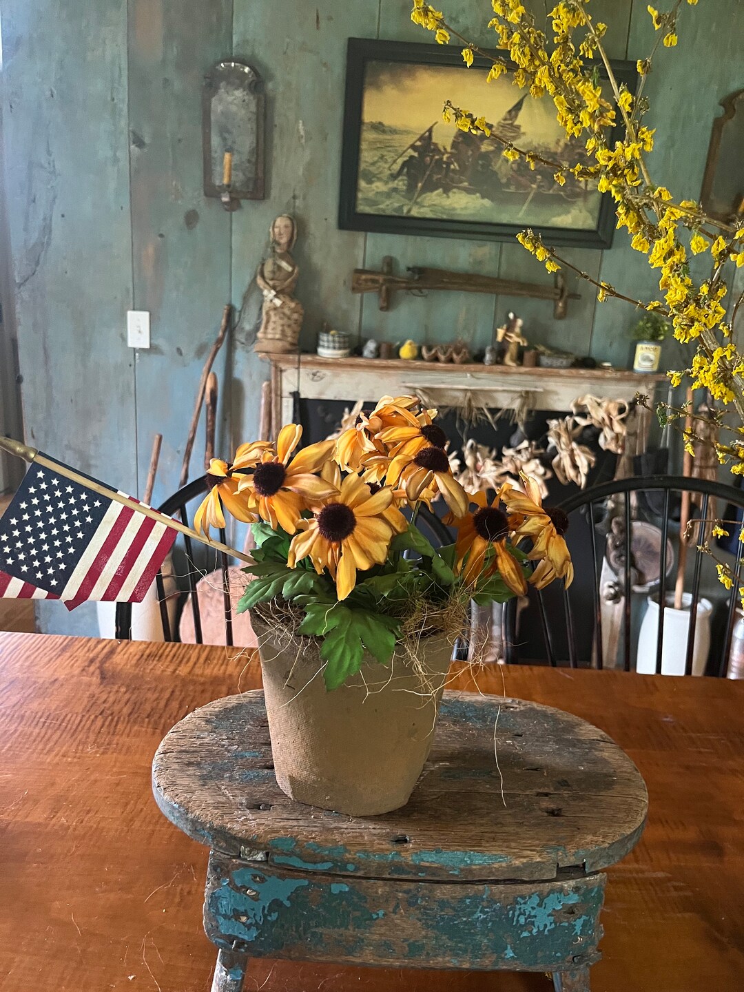New Options!! Primitive Summer Black Eyed Susan Flowers -grubby Flowers ...