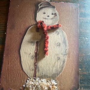 Primitive Early Look Snowman~christmas Pictures~colonial~early Look ...