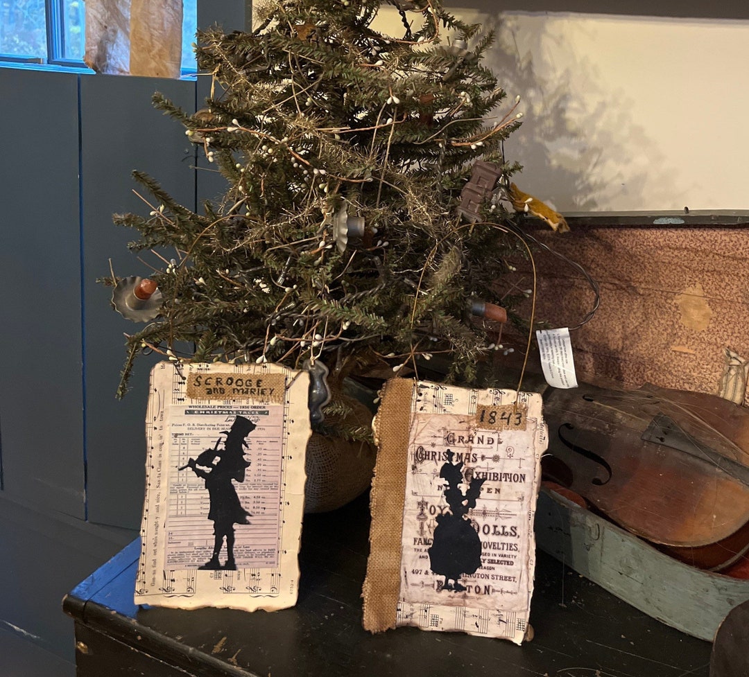 Primitive Early Look Christmas Silhouette Pictures~colonial Christmas ...