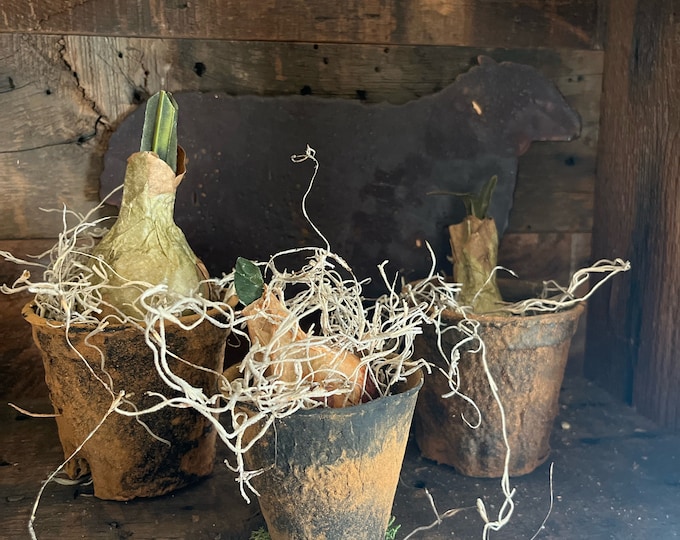 Primitive Spring Faux Bulbs-faux Flower Blubs-primitive Spring Flower ...