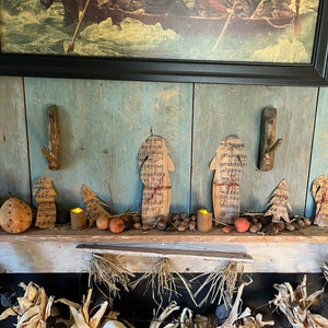 Primitive Cabin Christmas~primitive Santa and Trees~ Early Look ...