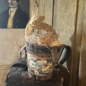 Primitive Easter Grubby Pot~grubby Eggs~grubby Easter Pot With Eggs ...