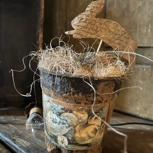 Primitive Easter Grubby Pot~grubby Eggs~grubby Easter Pot With Eggs ...