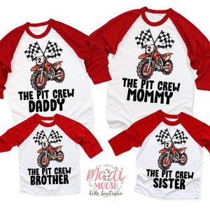 Motocross Pit Crew Family Birthday Shirts, Motorcycles Family Shirts ...