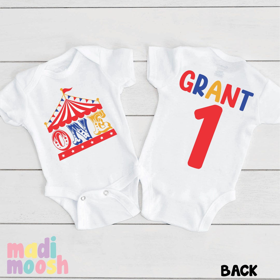 Big Top 1st Circus Birthday Shirt - Personalized First Bday Baby ...