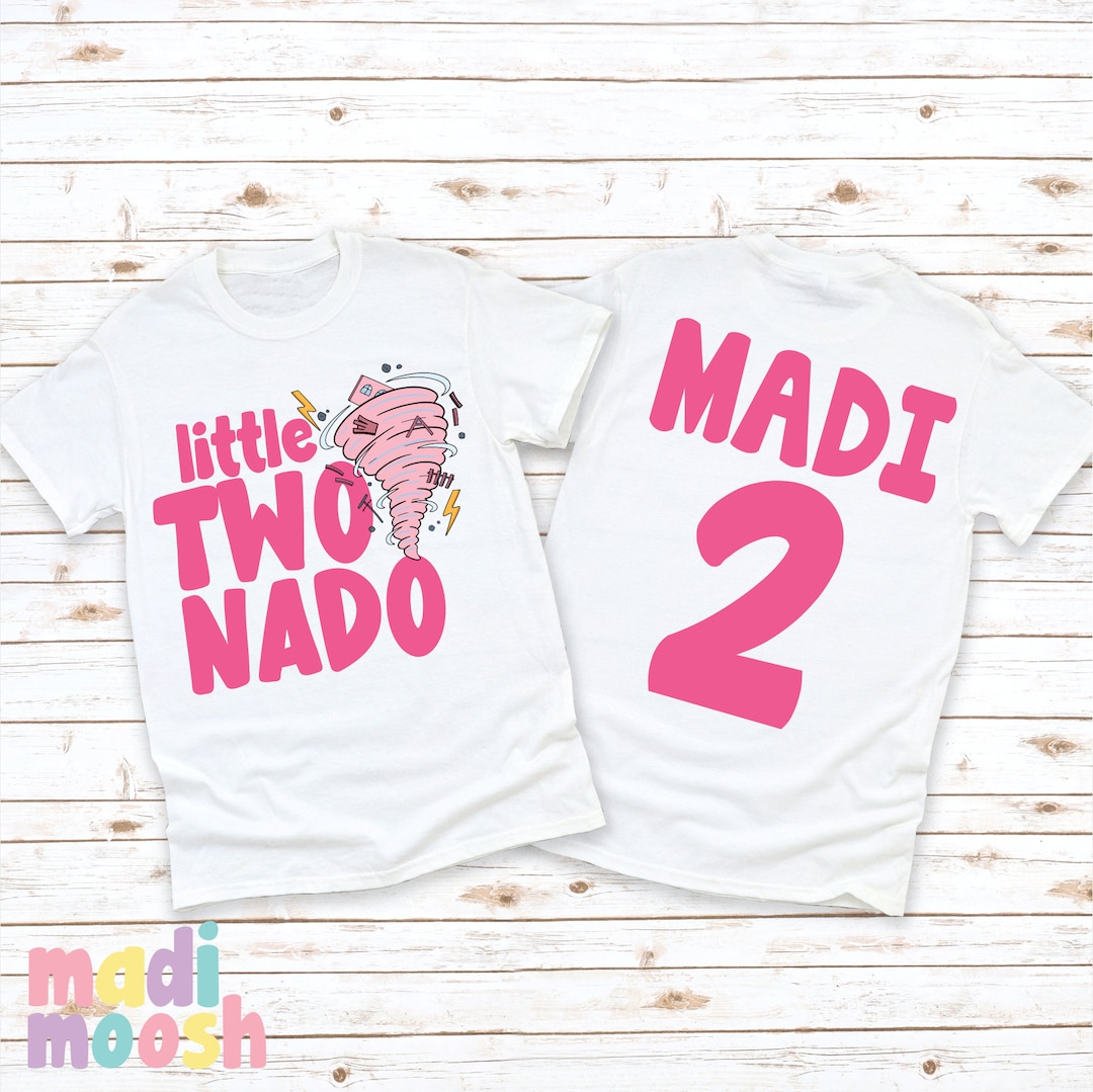 Little Two Nado Birthday Tee Tornado Birthday Shirt Girls 2nd Birthday ...