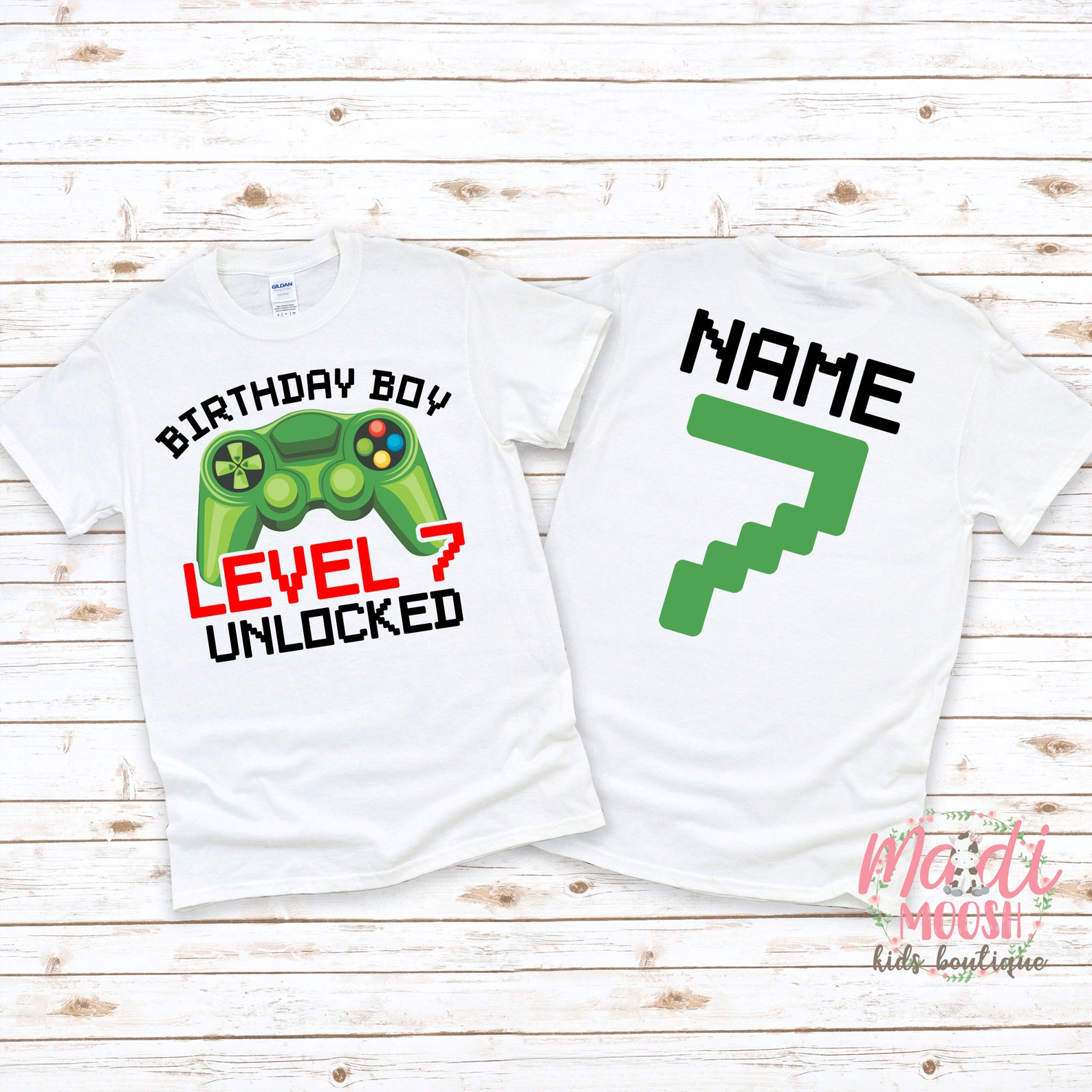 Seventh Birthday T-shirt | Level 7 Unlocked | Gamer Birthday Shirt ...