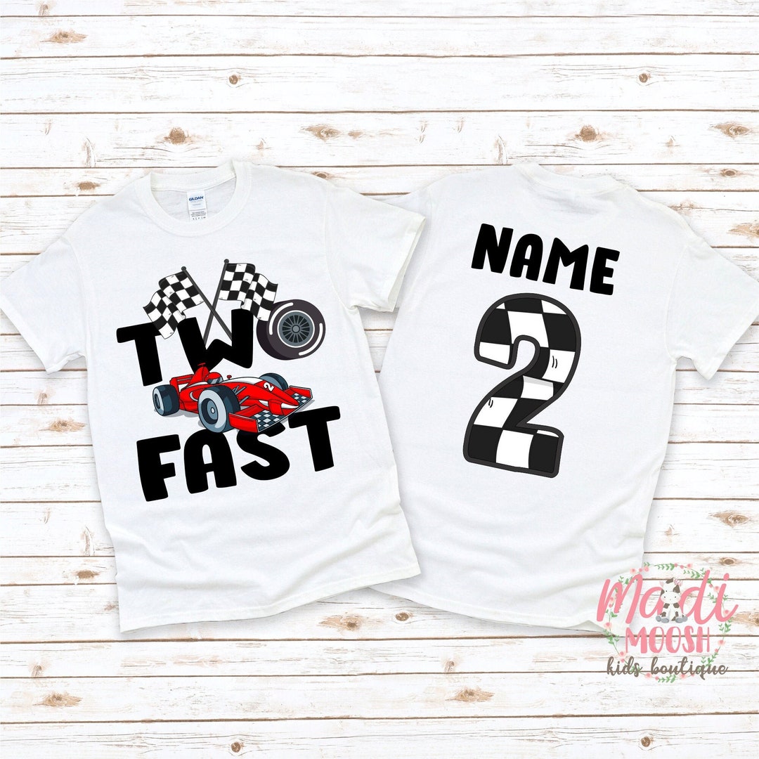 Two Fast Retro Racecar Birthday Shirt | Second Birthday Shirt | 2nd ...
