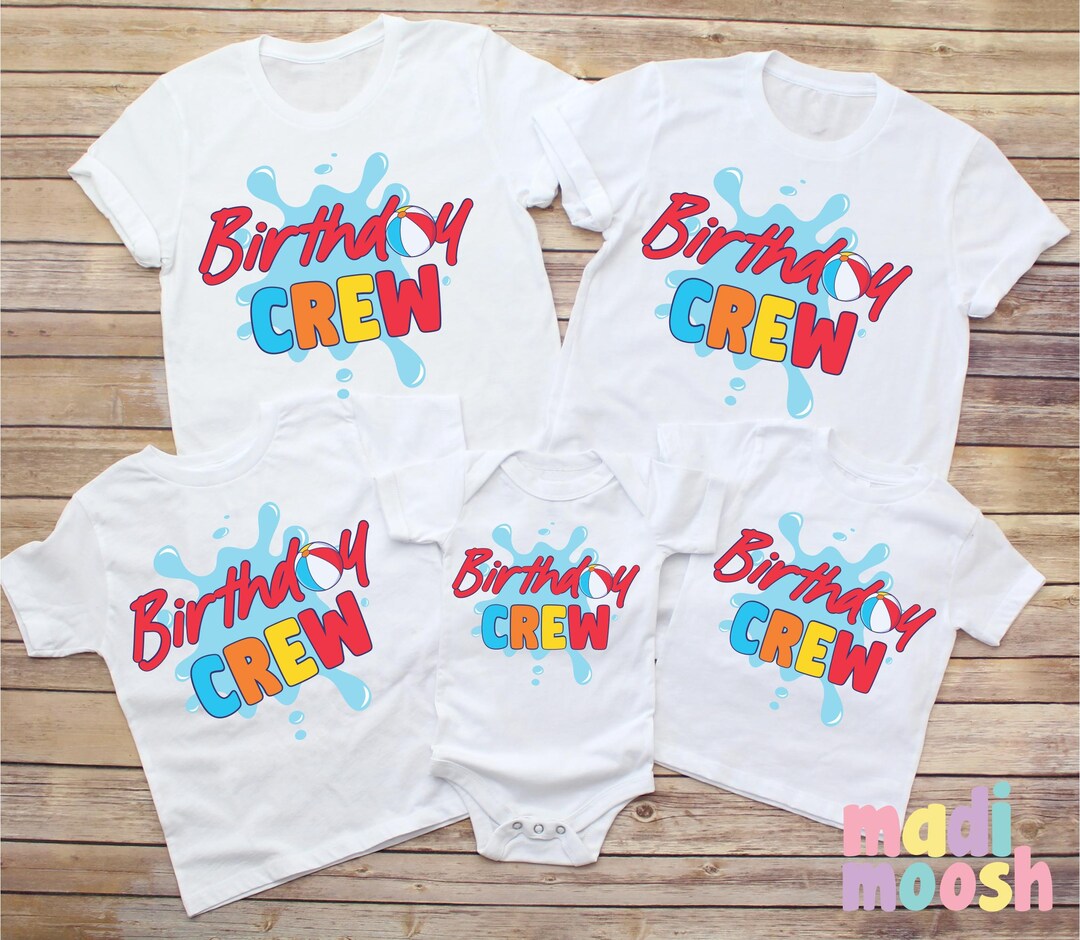 Beach Pary Birthday Crew Shirts, Family Pool Party Birthday Theme ...
