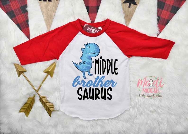 Middle Brother Saurus Shirt Dinosaur Shirt Big Brother - Etsy