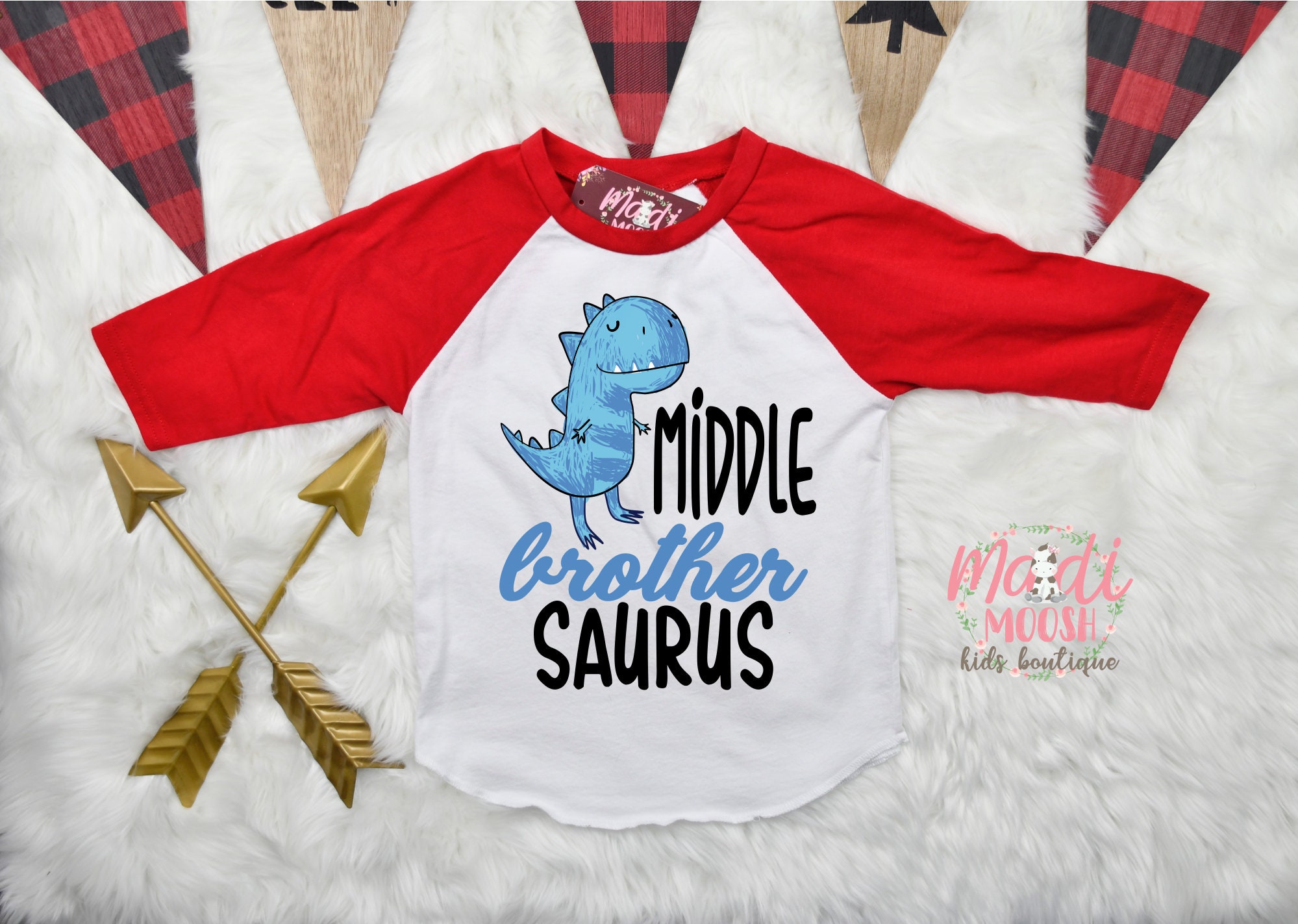 Middle Brother Saurus Shirt Dinosaur Shirt Big Brother - Etsy