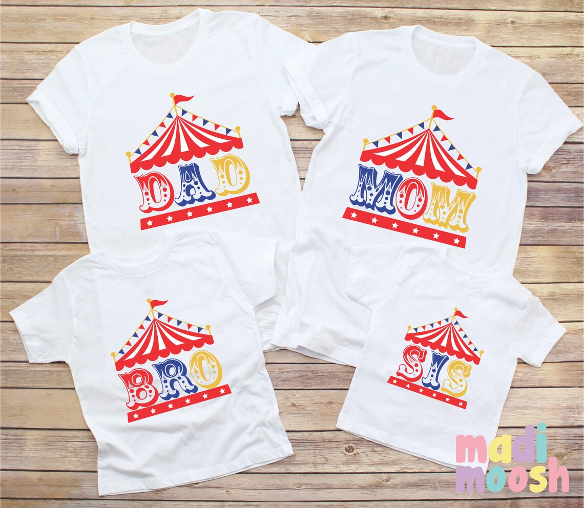 Matching Family Circus Theme Birthday Shirts - Carnival Birthday Tees ...