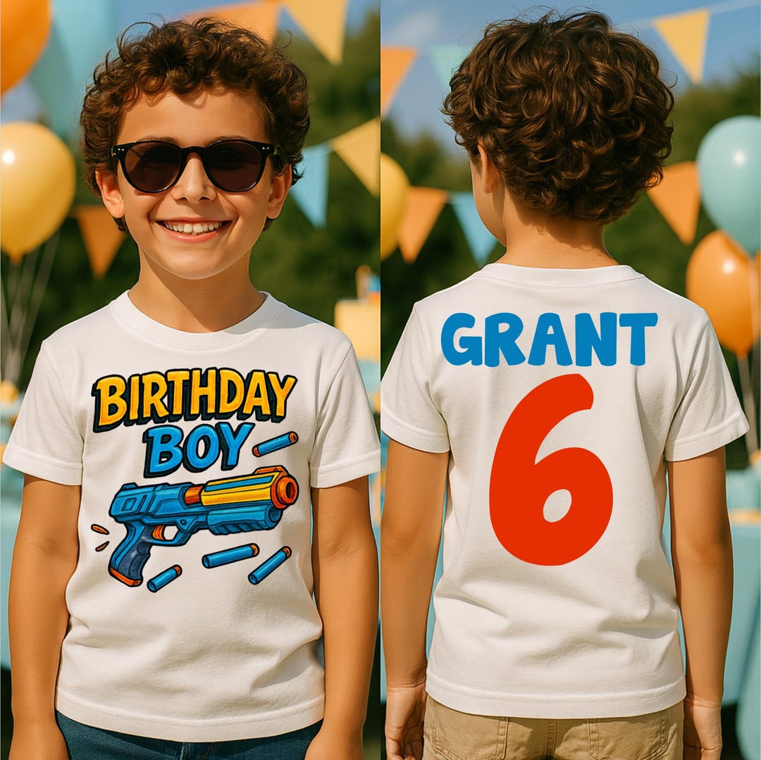 Dart Gun Birthday Shirt for Boys | Fun Dart Party Tee | Ultimate ...