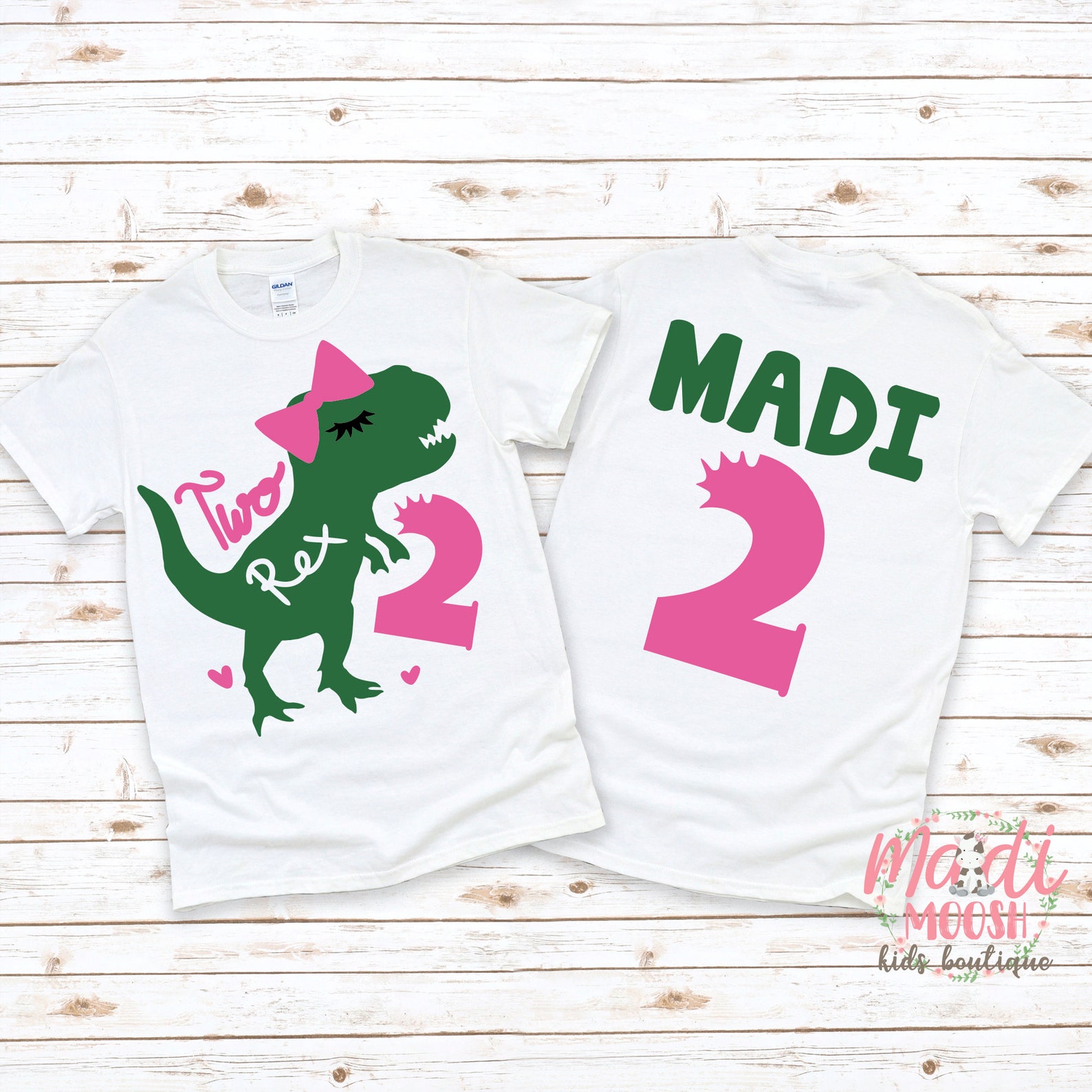 Two Rex Birthday Shirt 2nd Birthday Shirt Dinosaur - Etsy