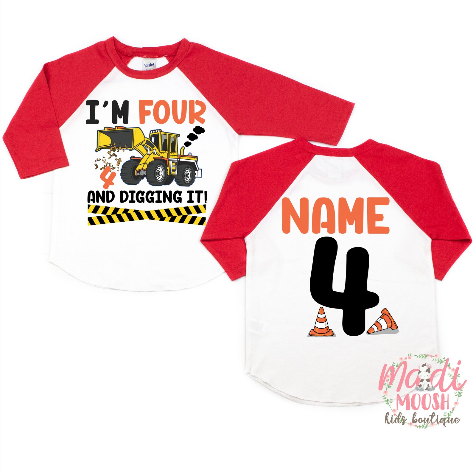 Bulldozer Birthday Shirt 4th Birthday Shirt Construction | Etsy