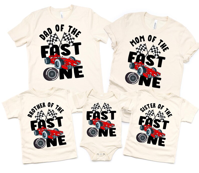 Fast One Racecar Birthday Shirts: Family Pit Crew Matching Tees - Etsy