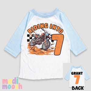 Motocross Riding Into Seven Birthday Shirt | Motorcycle Birthday Shirt ...