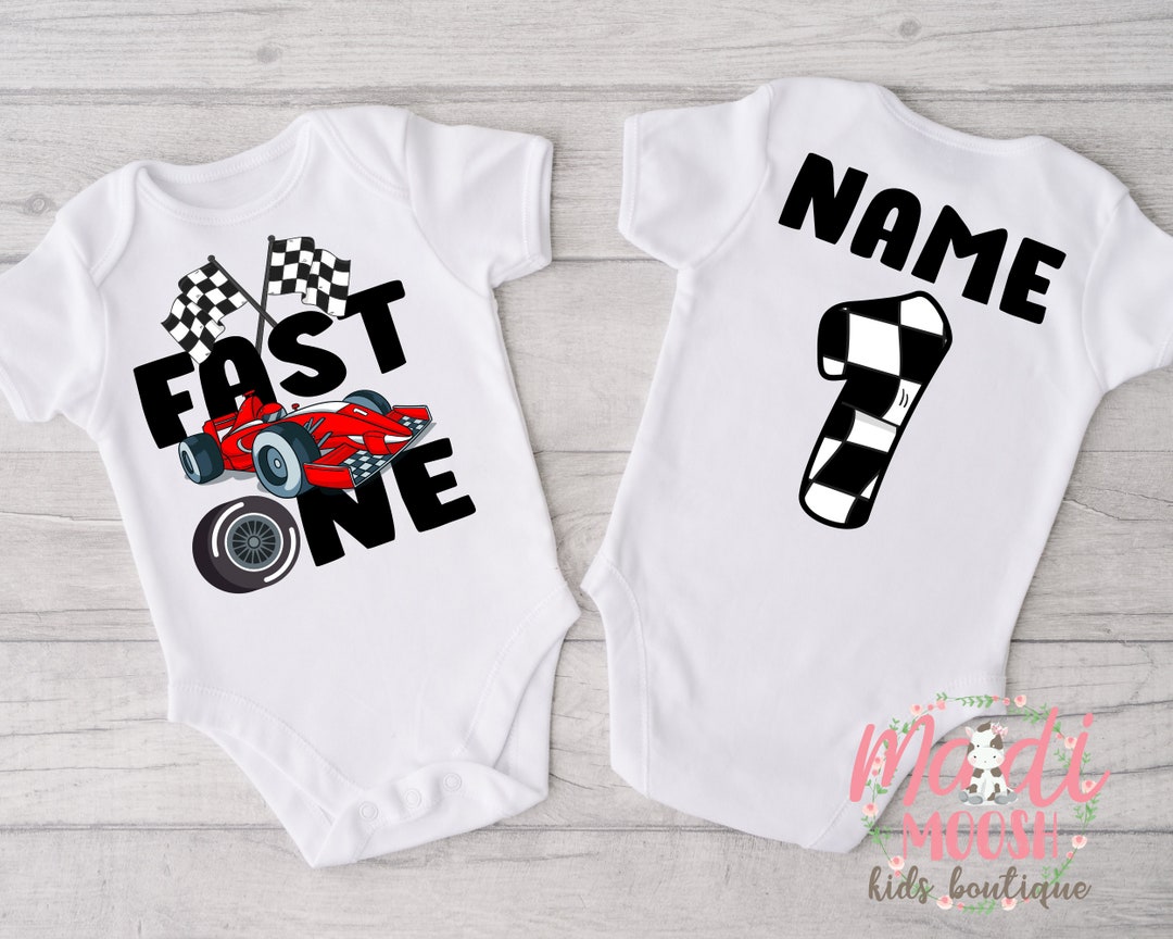 Fast One 1st Birthday Racecar Onesie® | Racing First Birthday Outfit ...