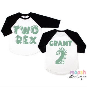 Two Rex Birthday Shirt | 2nd Birthday Shirt | Dinosaur Birthday Boys T ...