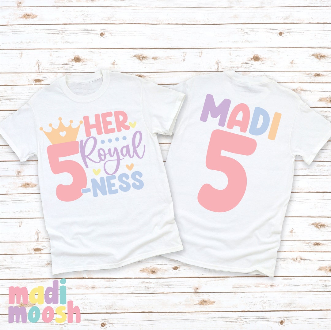 Her Royal 5 Ness Birthday Shirt Girls Fifth Birthday Shirt Her Royal ...