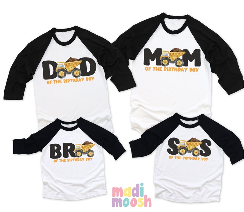Matching Dump Truck Construction Theme Birthday Shirts - Personalized ...
