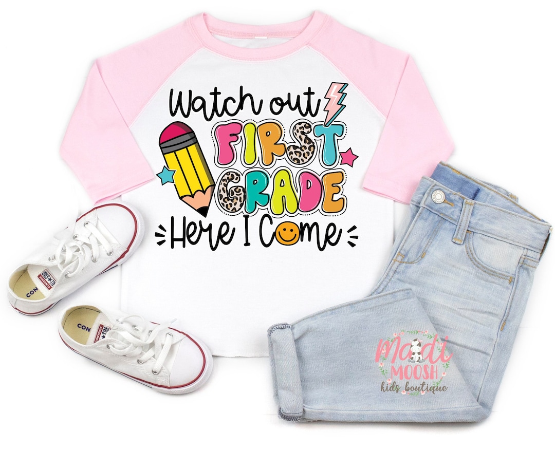 First Grade T-shirt: Back to School Shirt, School Vibes - Etsy