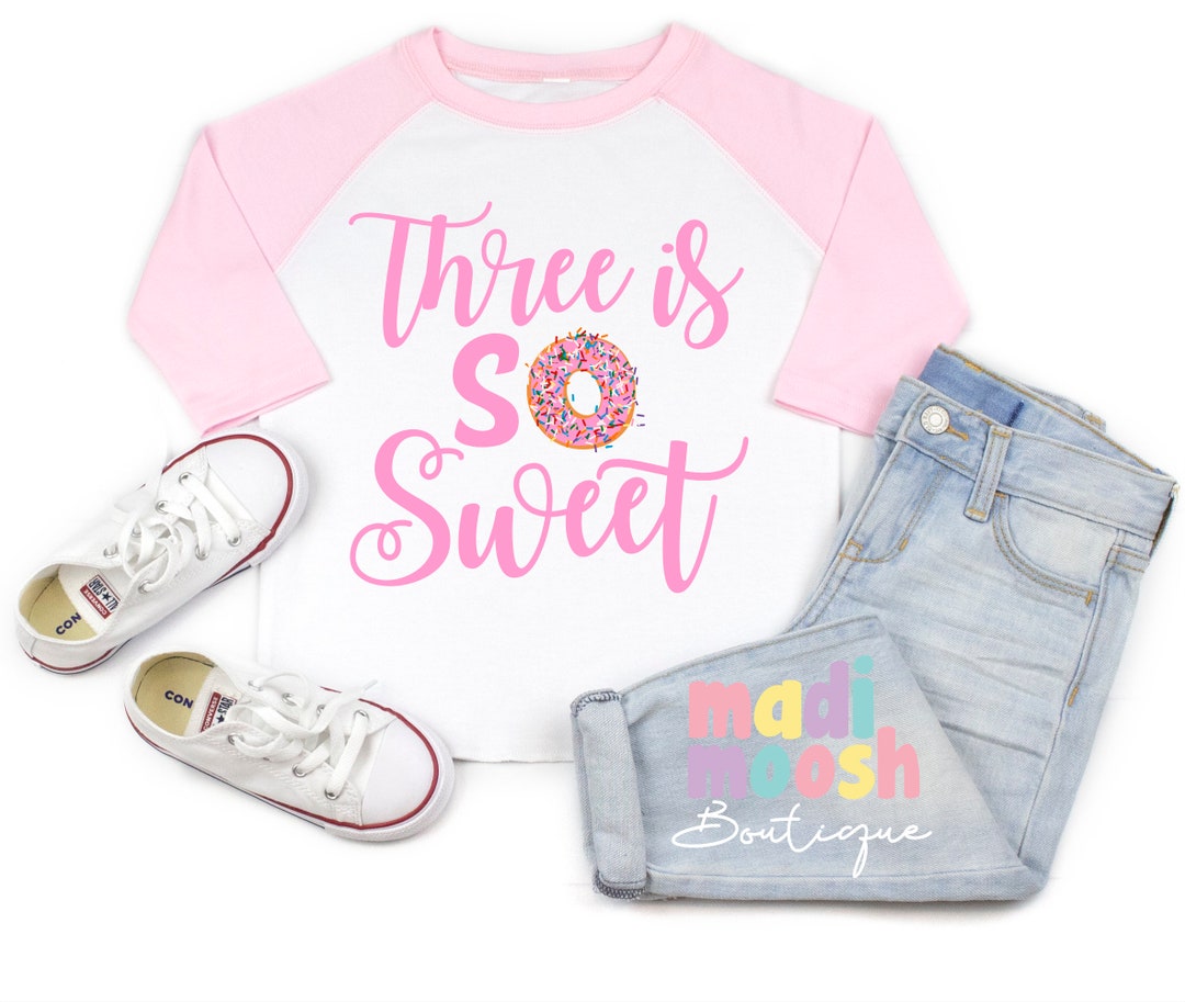 Three is so Sweet 3rd Donut Birthday Shirt | Donut Birthday Shirt | 3rd ...