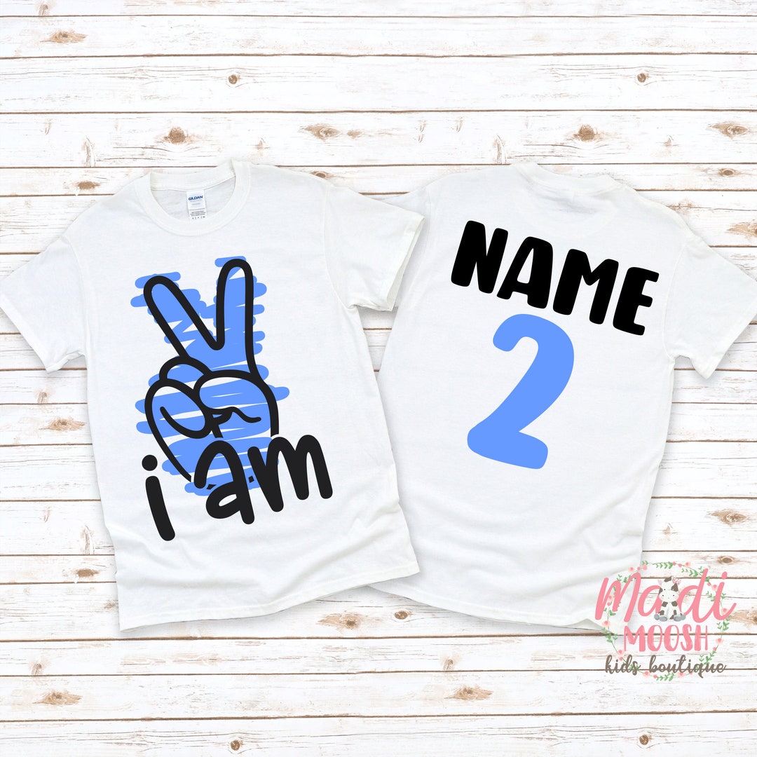 I Am Two Retro Peace Sign Birthday Shirt | Second Birthday Shirt | 2nd ...