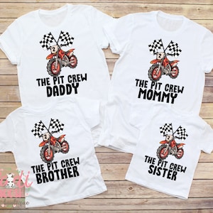 Motocross Pit Crew Family Birthday Shirts, Motorcycles Family Shirts ...