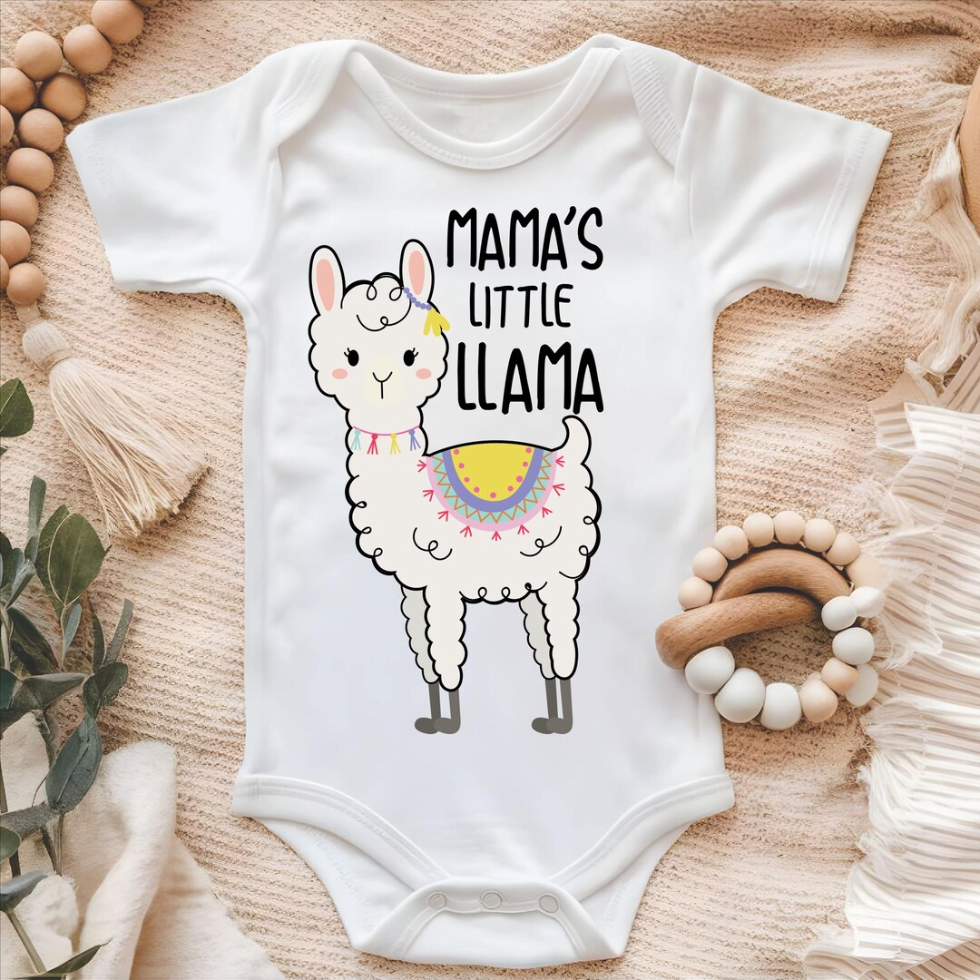 Mama’s Little Llama Baby Onesie® – Funny Llama Bodysuit Newborn Outfit ...