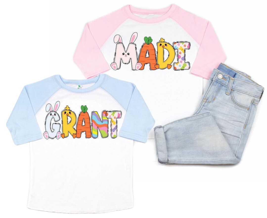 Personalized Easter Shirt | Boys and Girls Custom Easter Tee | Cute ...