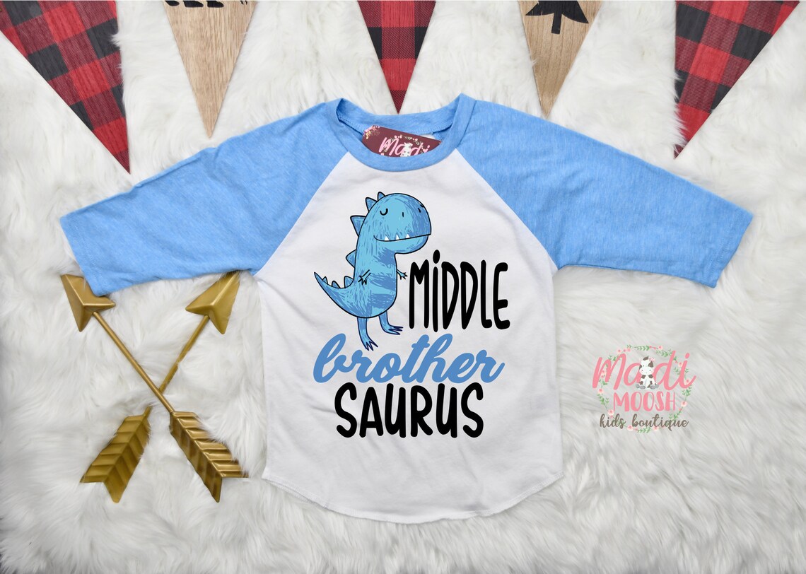 Middle Brother Saurus Shirt Dinosaur Shirt Big Brother - Etsy