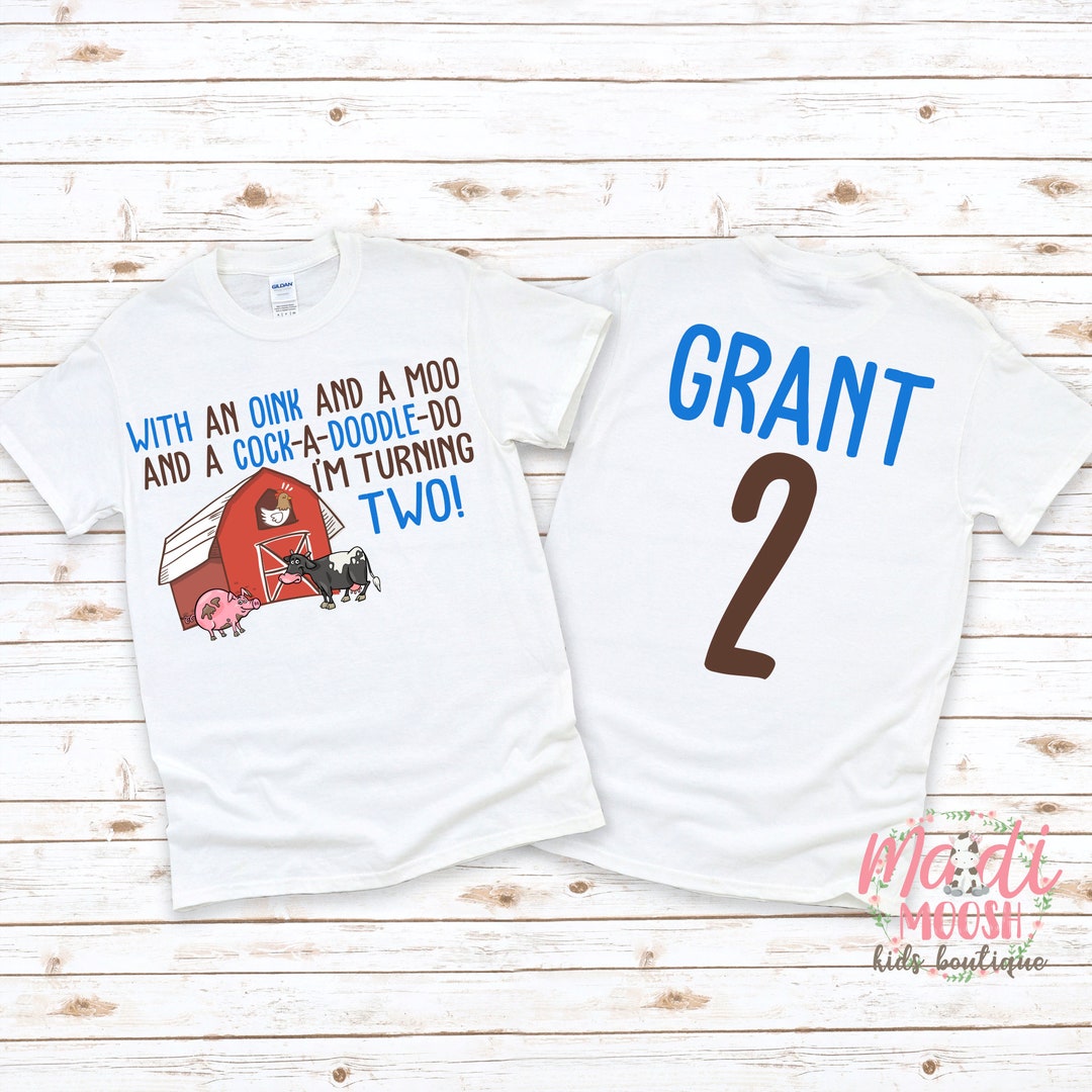 Oink Moo Cock A Doodle Do I'm Two Birthday Shirt Second - Etsy