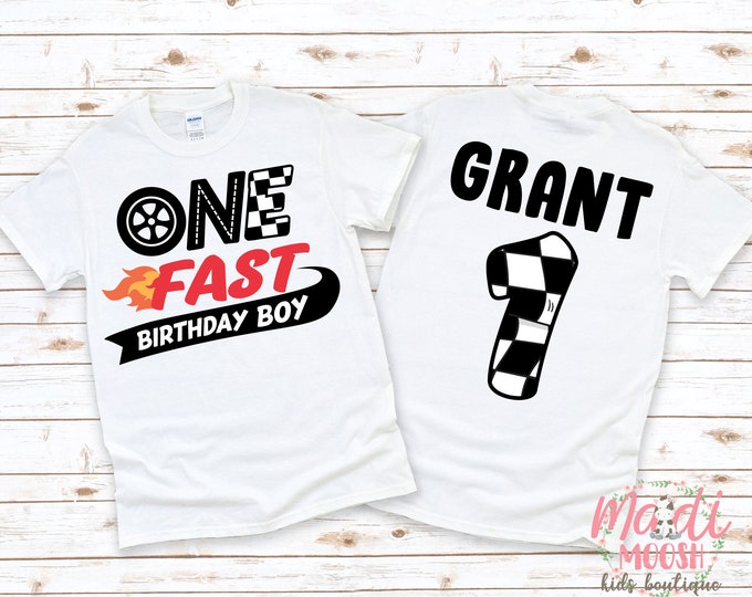Fast One Birthday Shirt, First Birthday Shirt, Race Car Birthday Shirt ...