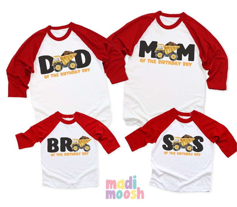 Matching Dump Truck Construction Theme Birthday Shirts - Personalized ...