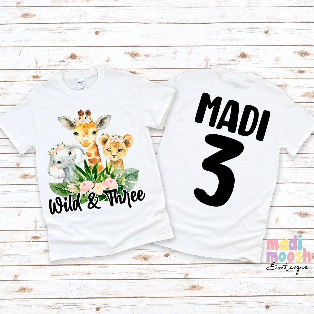 Girls Birthday Shirt | Safari Birthday Wild and Three Birthday Shirt | Wild Birthday Shirt | 3rd ...