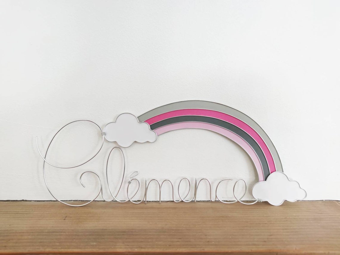 Prénom personnalisable en fil de fer Arc-en-ciel 4 | Etsy