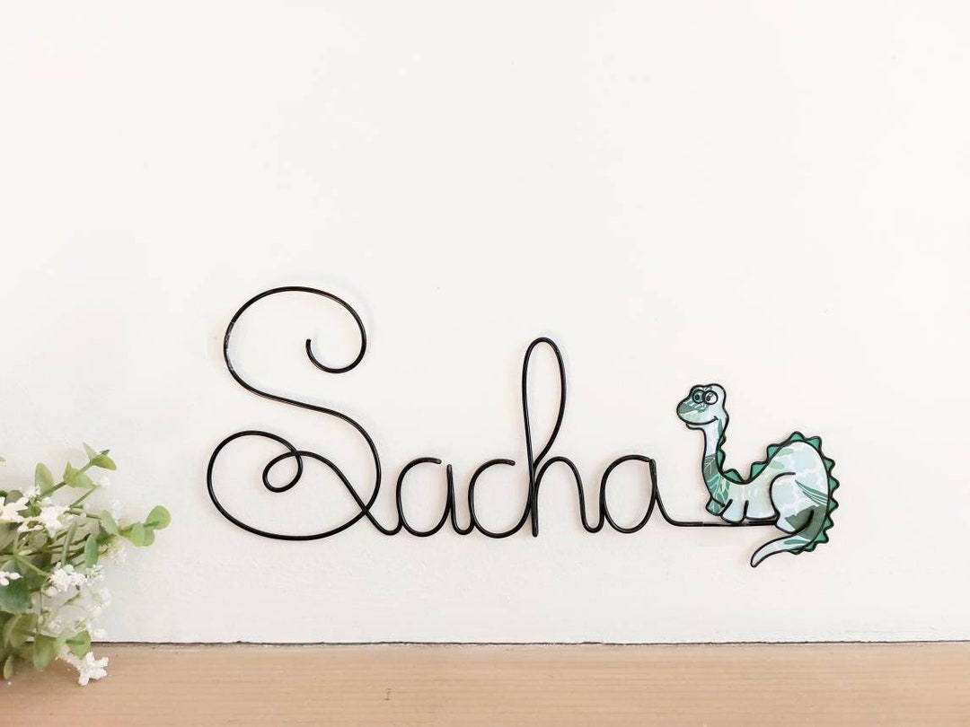 Personalized Wire Name - Roro the Dino - Baby Room Decoration - Etsy