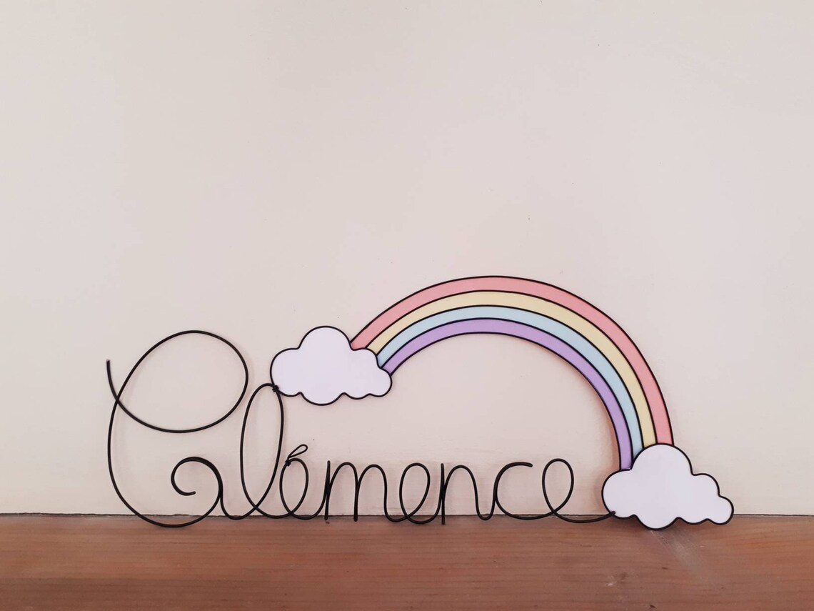 Prénom personnalisable en fil de fer Arc-en-ciel 4 | Etsy