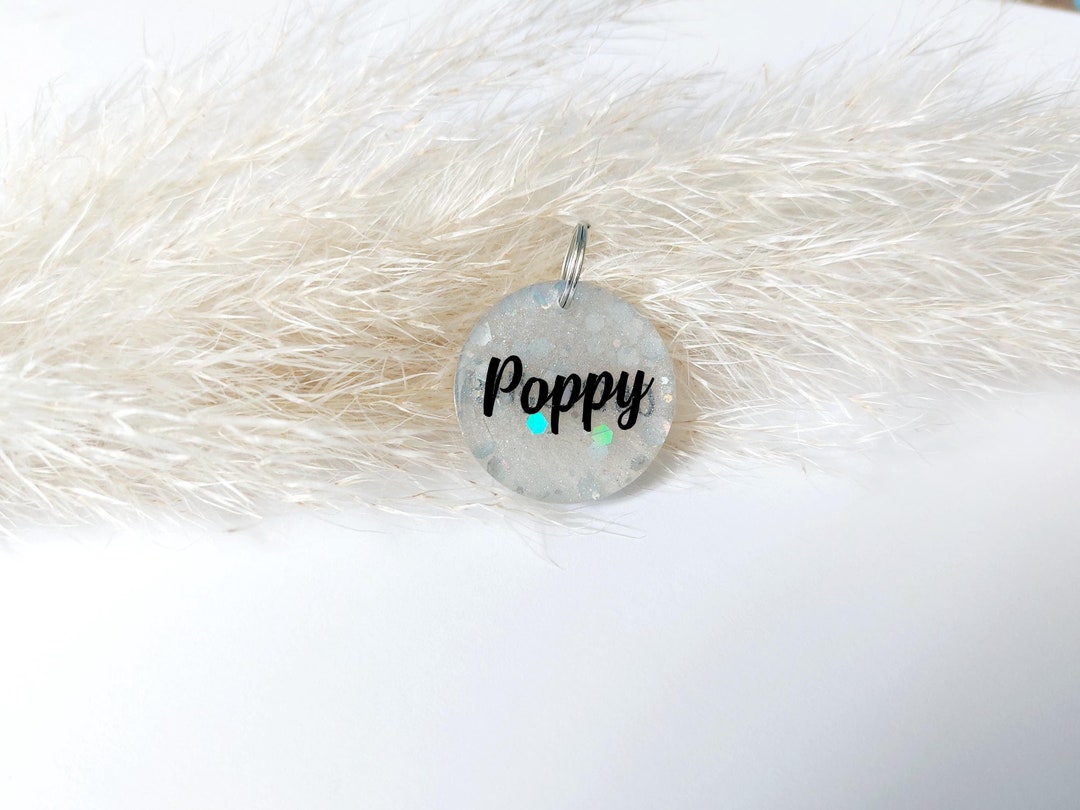 Personalized ID Tag for Dogs and Cats Holographic Silver - Etsy