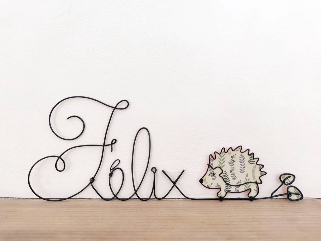 Customizable Wire First Name - Hedgehog - Baby Child Room Decoration - Etsy