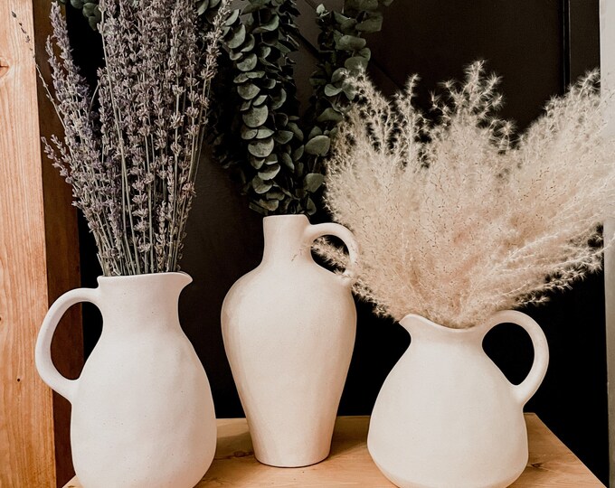 White Ceramic Vases, White Boho Vases, Modern Decor, Home Decor ...