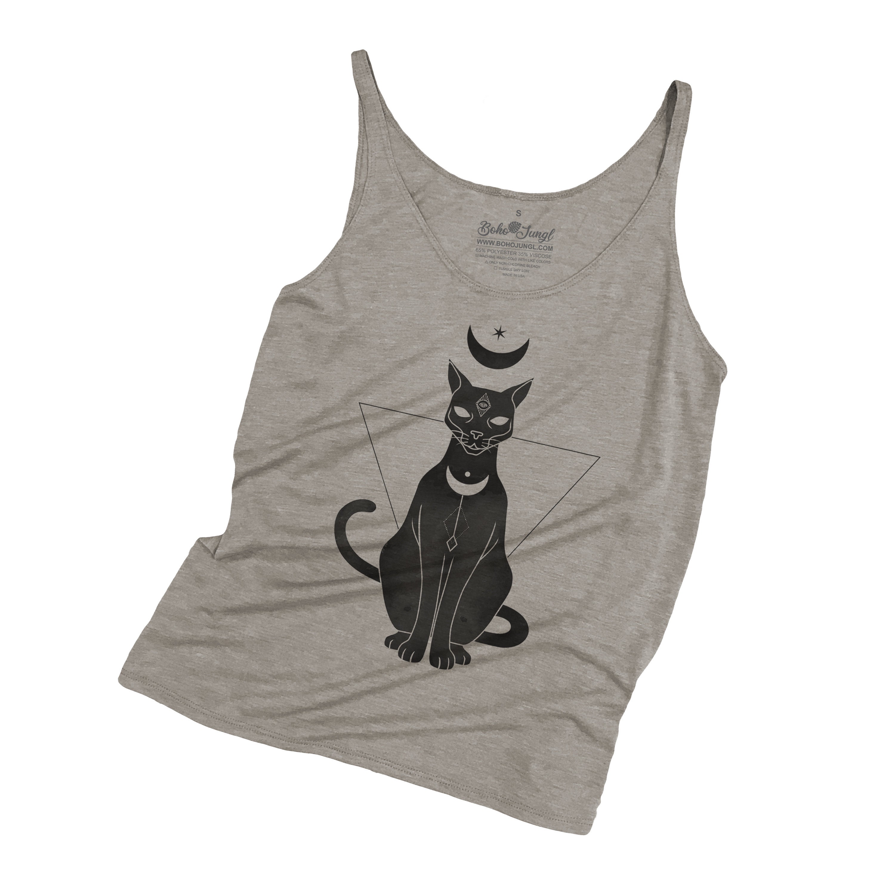 Lunar Cat Design Flowy Womens Tank Top | Etsy