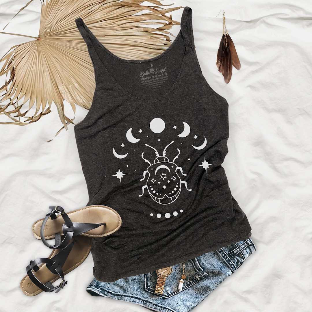 Celestial Beetle Lunar Design Extra Flowy Womens Tank Top - CB12P - Etsy