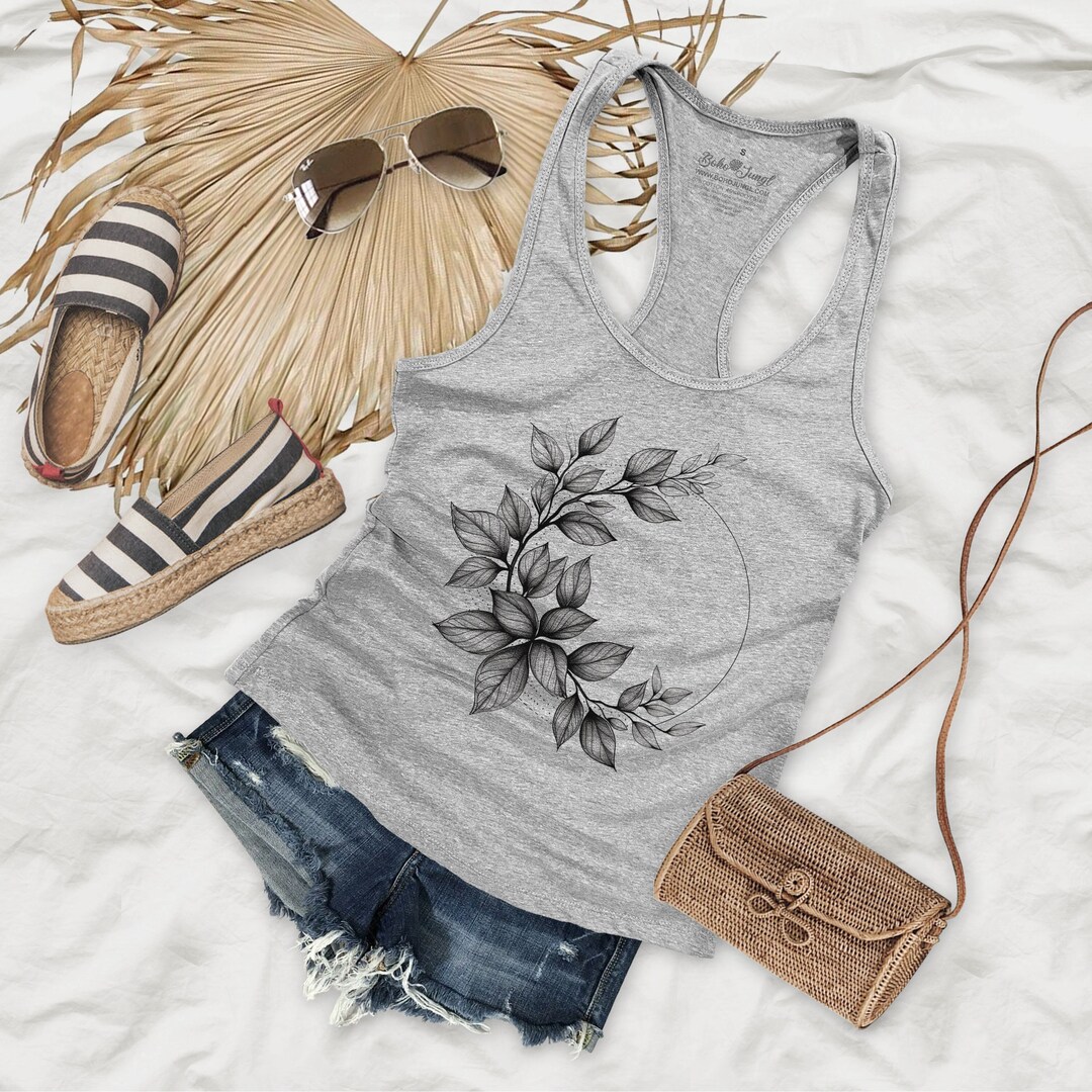 Leaf Moon Design Womens Basic Racerback Tank Top - LMD - Etsy