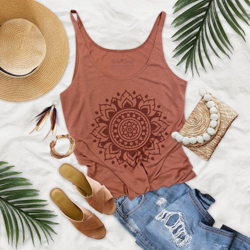 Sunflower Hippie Flowy Womens Tank Top - Etsy